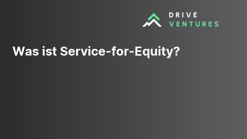 Was ist Service-for-Equity? - DRIVE Ventures
